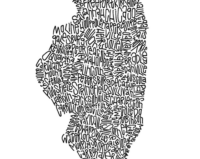 Illinois Map, Illinois Watercolor, Illinois Print, Illinois Home ...
