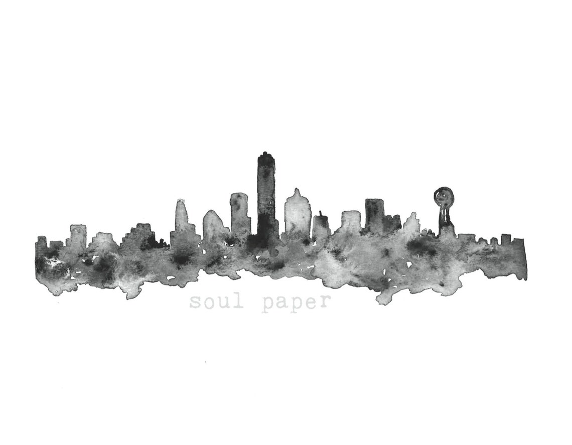 Dallas Skyline Dallas Texas Cityscape Art Print - Etsy