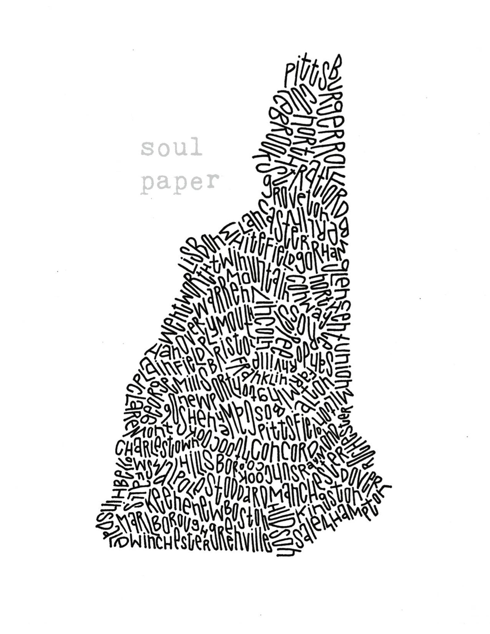 New Hampshire Art NH Map NH Art New Hampshire Drawing New - Etsy UK