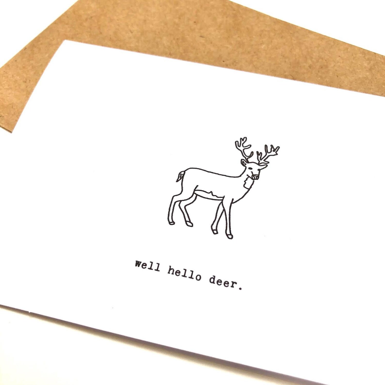 Hello Deer Hello Deer Card Hello Deer Gift Hello Card Love | Etsy