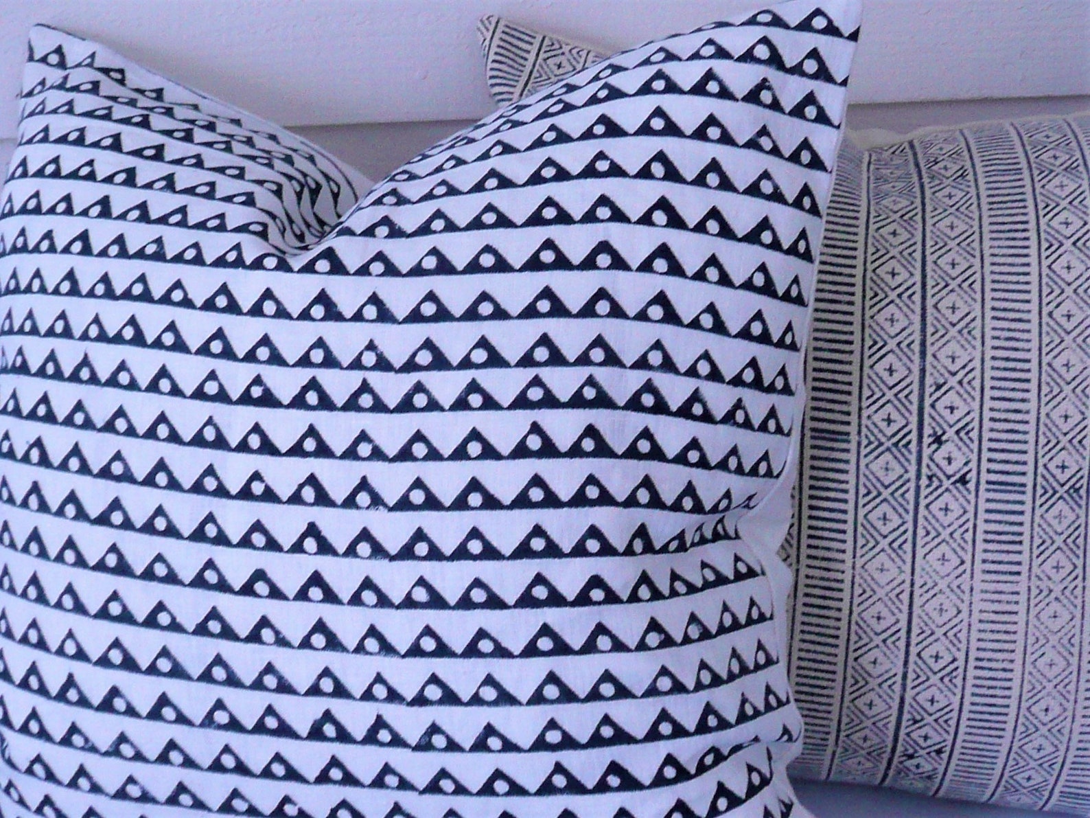 Hand Block Printed Pyramid Pillow Cover | Etsy