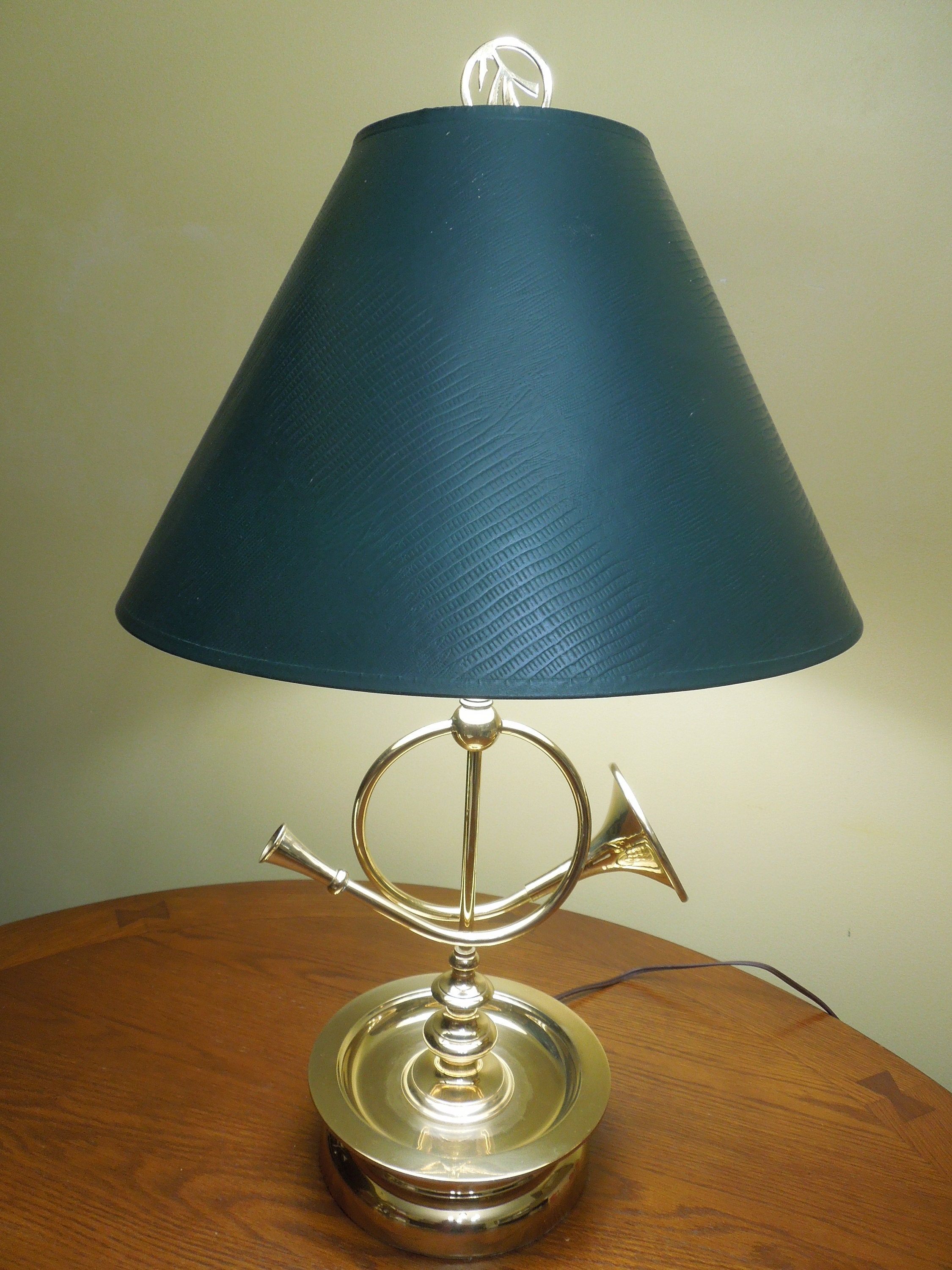 Rare Vintage Brass Looped Hunter's Horn Lamp, Fox Hunting Bugle Horn ...