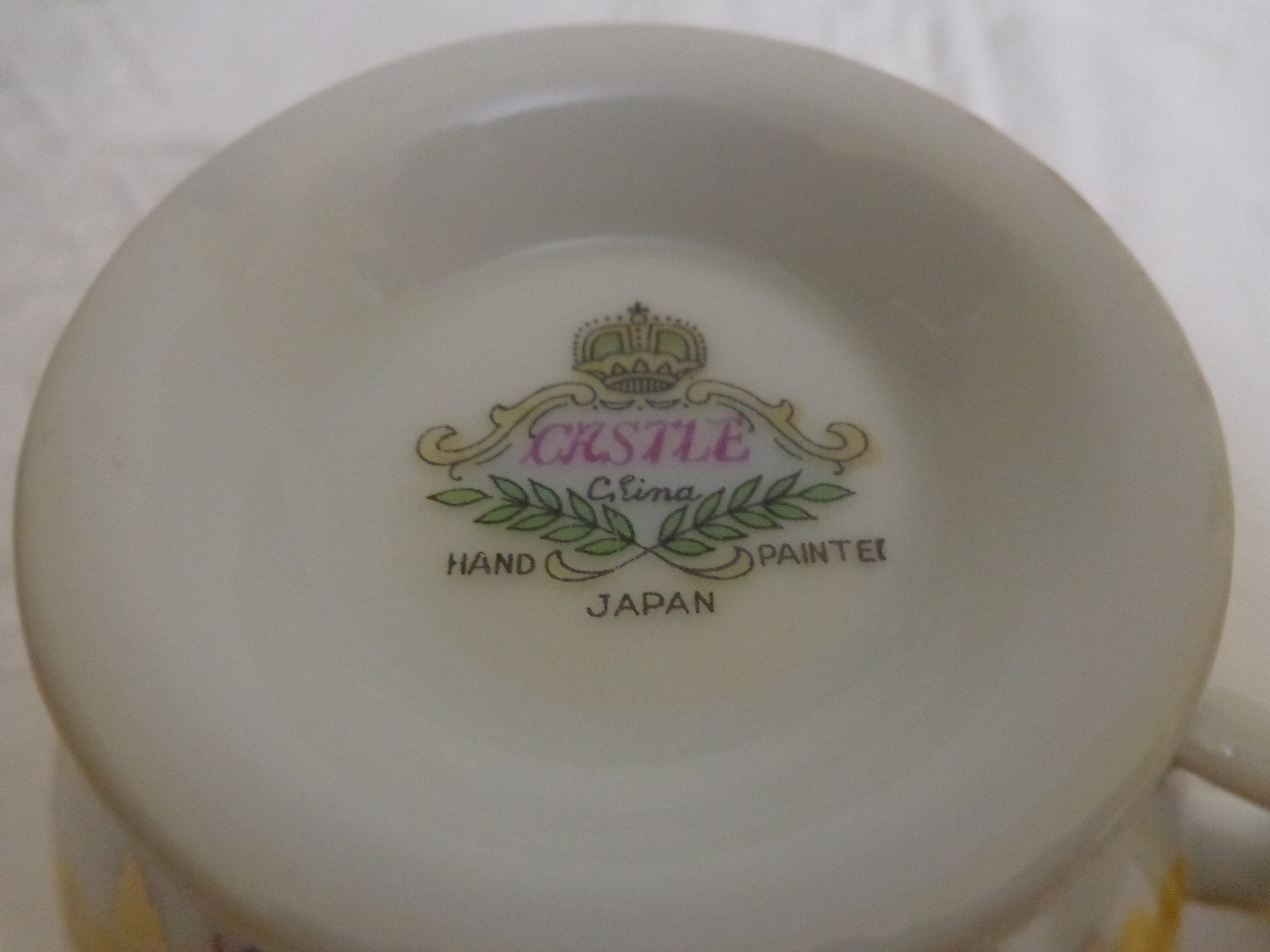 Vintage Castle China Tea Cup and Saucer, Hand Painted China Teacup and ...