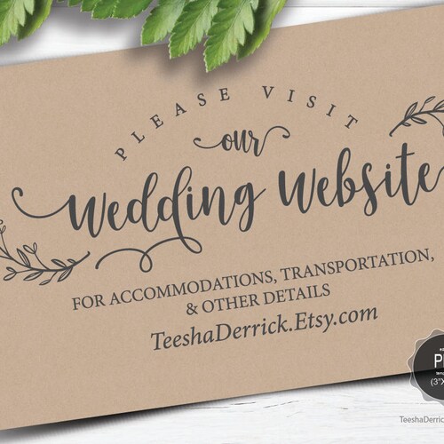 Wedding Website Insert Card Wedding Insert Template Download - Etsy