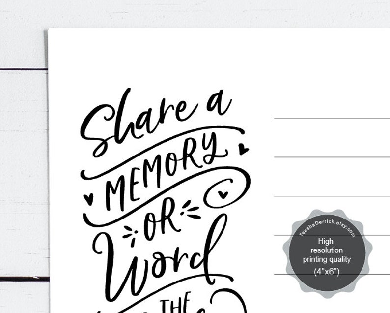 Share a Memory Card Instant download printable PDF template | Etsy