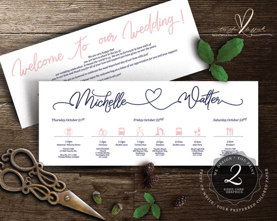 Items similar to Printable Wedding Timeline card design, Wedding ...