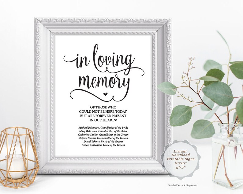 Editable In Loving Memory Template Printable Templates