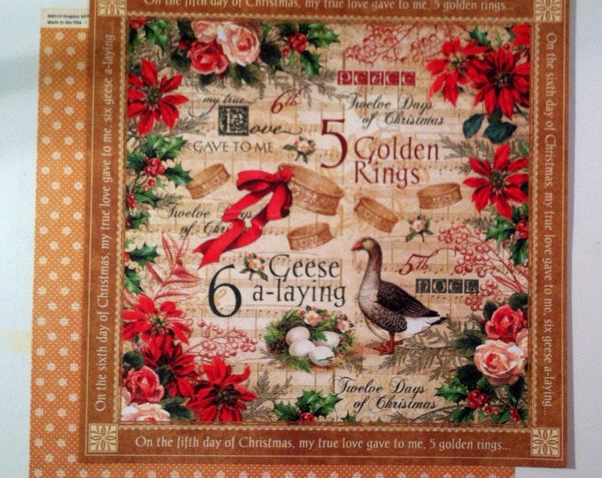 Graphic 45 12 Days of Christmas 5 Gold Rings - Etsy