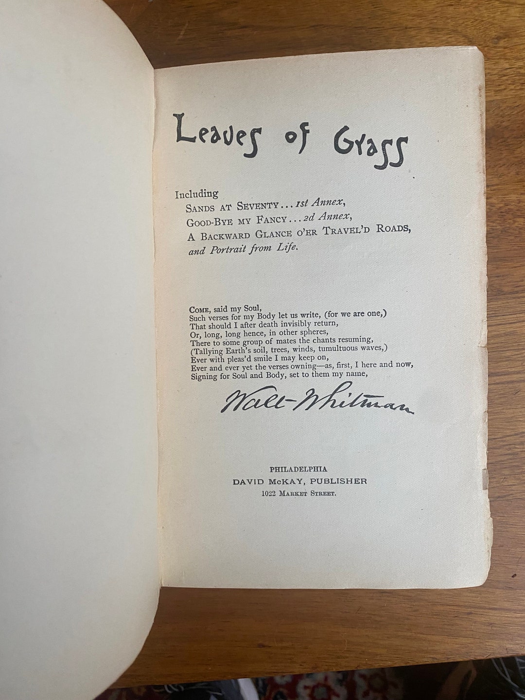 Leaves of Grass Deathbed Edition Walt Whitman 1892 David Mckay - Etsy