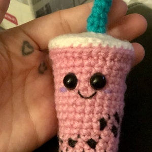 Crochet Pattern for Boba Keychain - Beginner Crochet Pattern - Small ...