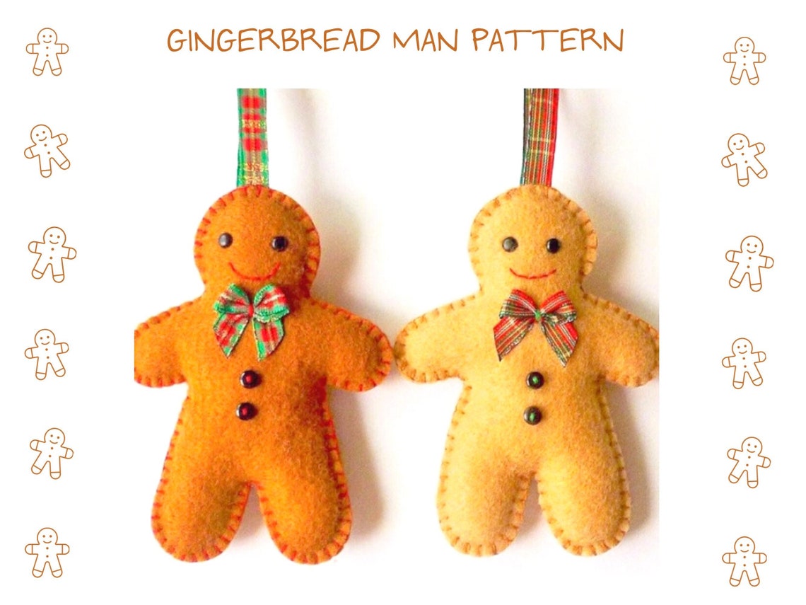 Christmas Sewing Patterns Set of 4 Gingerbread Man Snowman - Etsy