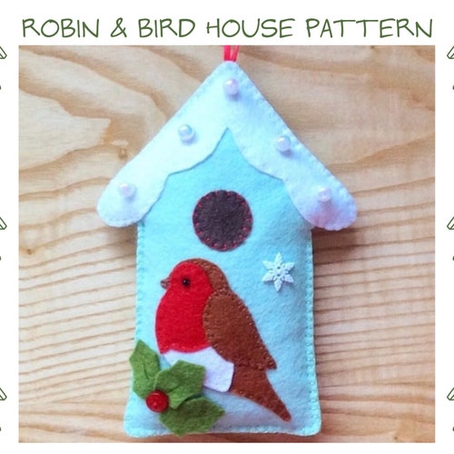 Felt Robin and Bird House PDF Sewing Pattern Instant - Etsy