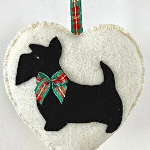 Scottie Dog Heart Ornament PDF Sewing Pattern Felt Crafts - Etsy
