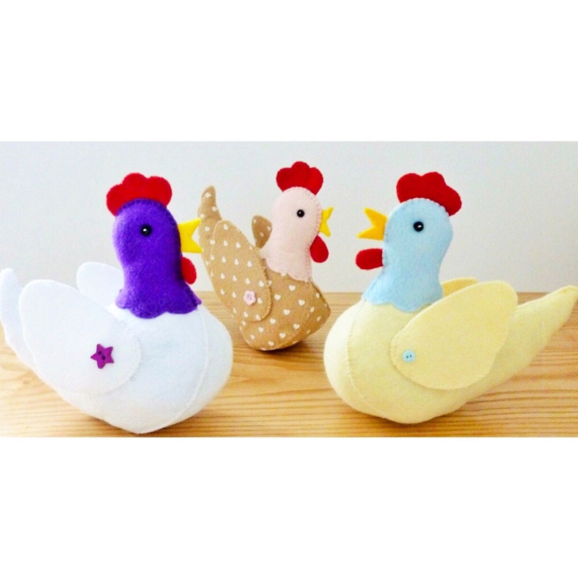Hen PDF Sewing Pattern Felt Crafts Easy to Sew - Etsy