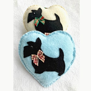Scottie Dog Heart Ornament PDF Sewing Pattern - Felt Crafts - Easy to ...