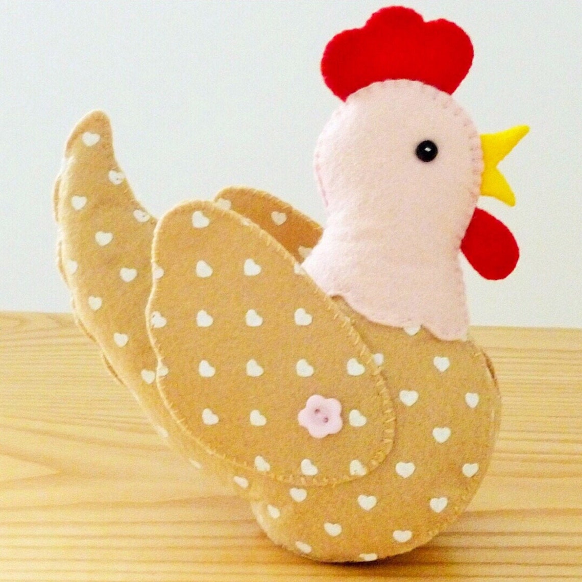 Hen PDF Sewing Pattern Felt Crafts Easy to Sew - Etsy
