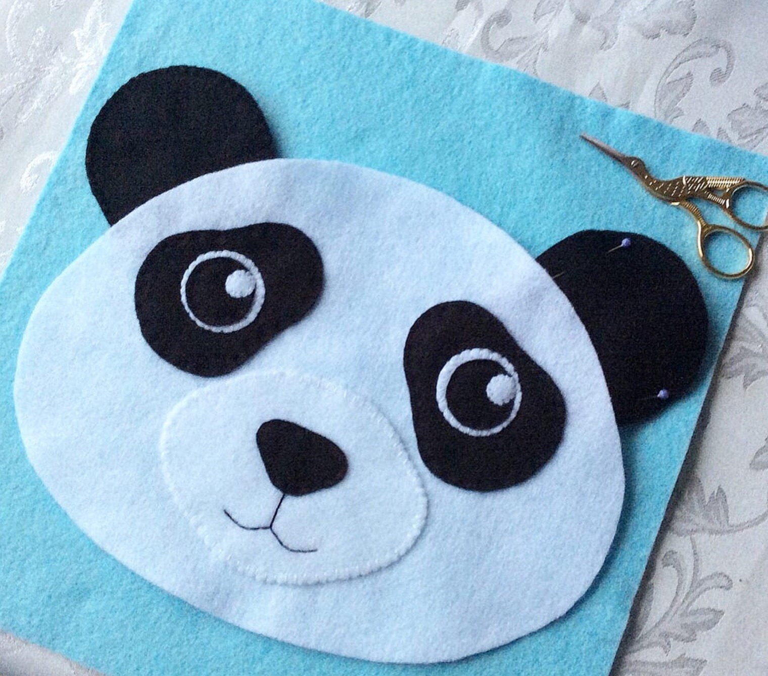 Panda Pillow PDF Sewing Pattern- Felt Crafts - Instant Download - Easy ...