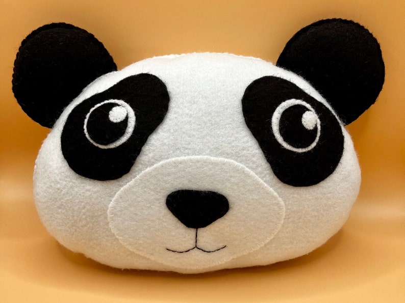 Panda Pillow PDF Sewing Pattern- Felt Crafts - Instant Download - Easy ...
