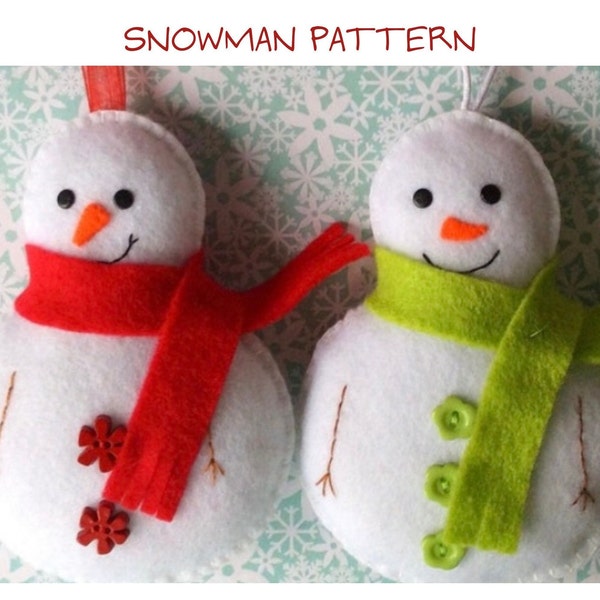 Felt Snowman Pattern - Etsy