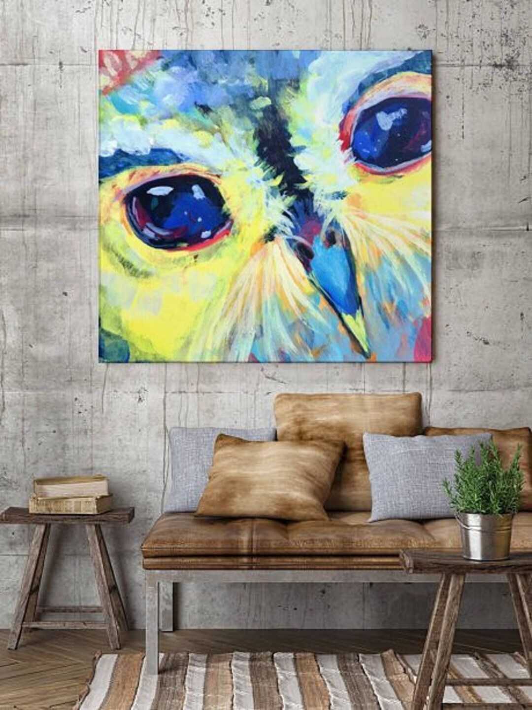 Owl Canvas Art, Canvas Print, Owl Art, Owls, Blue, Owl Painting ...