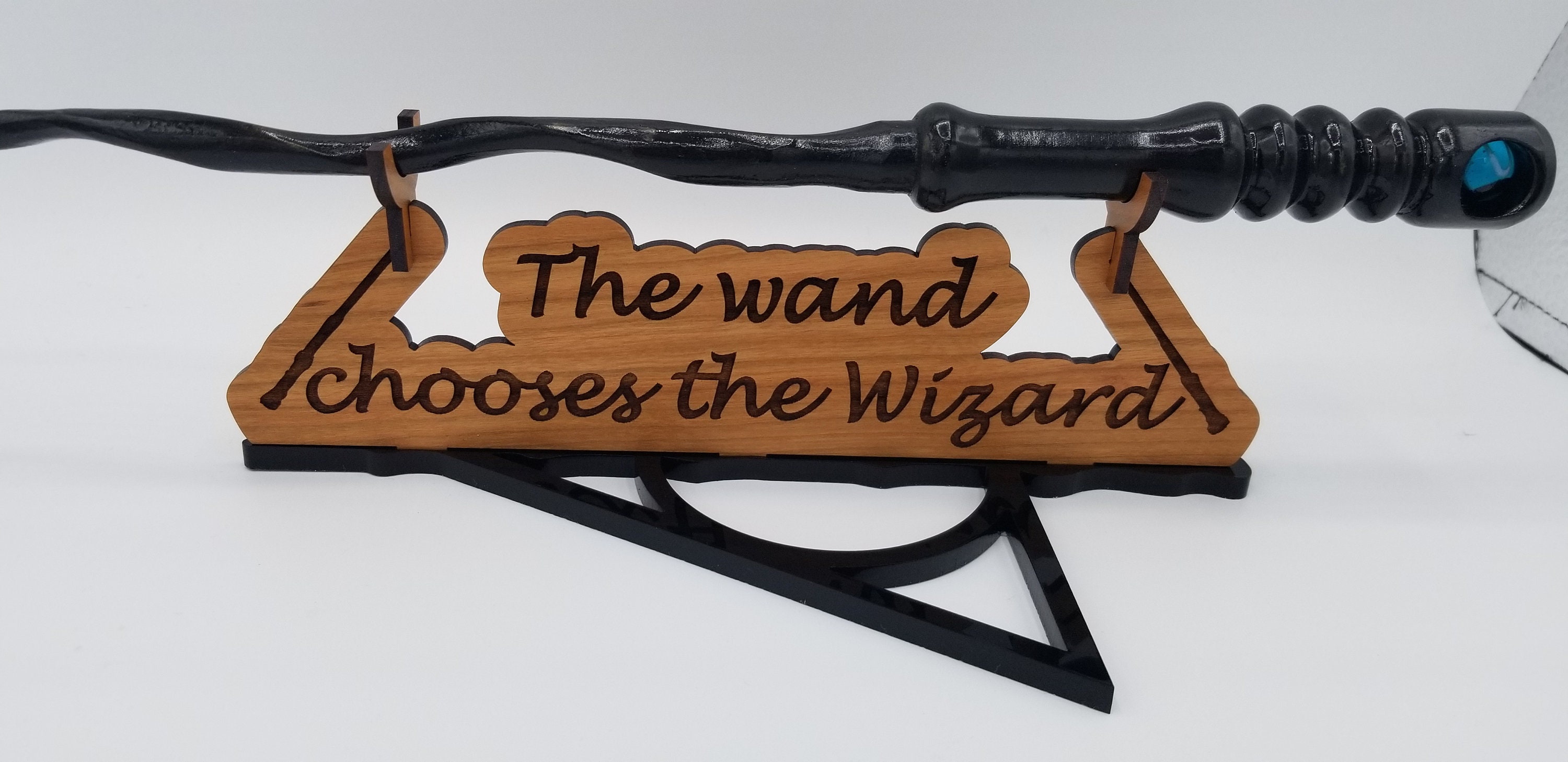 The Wand Chooses the Wizard Cherry Wood Wand Stand | Etsy