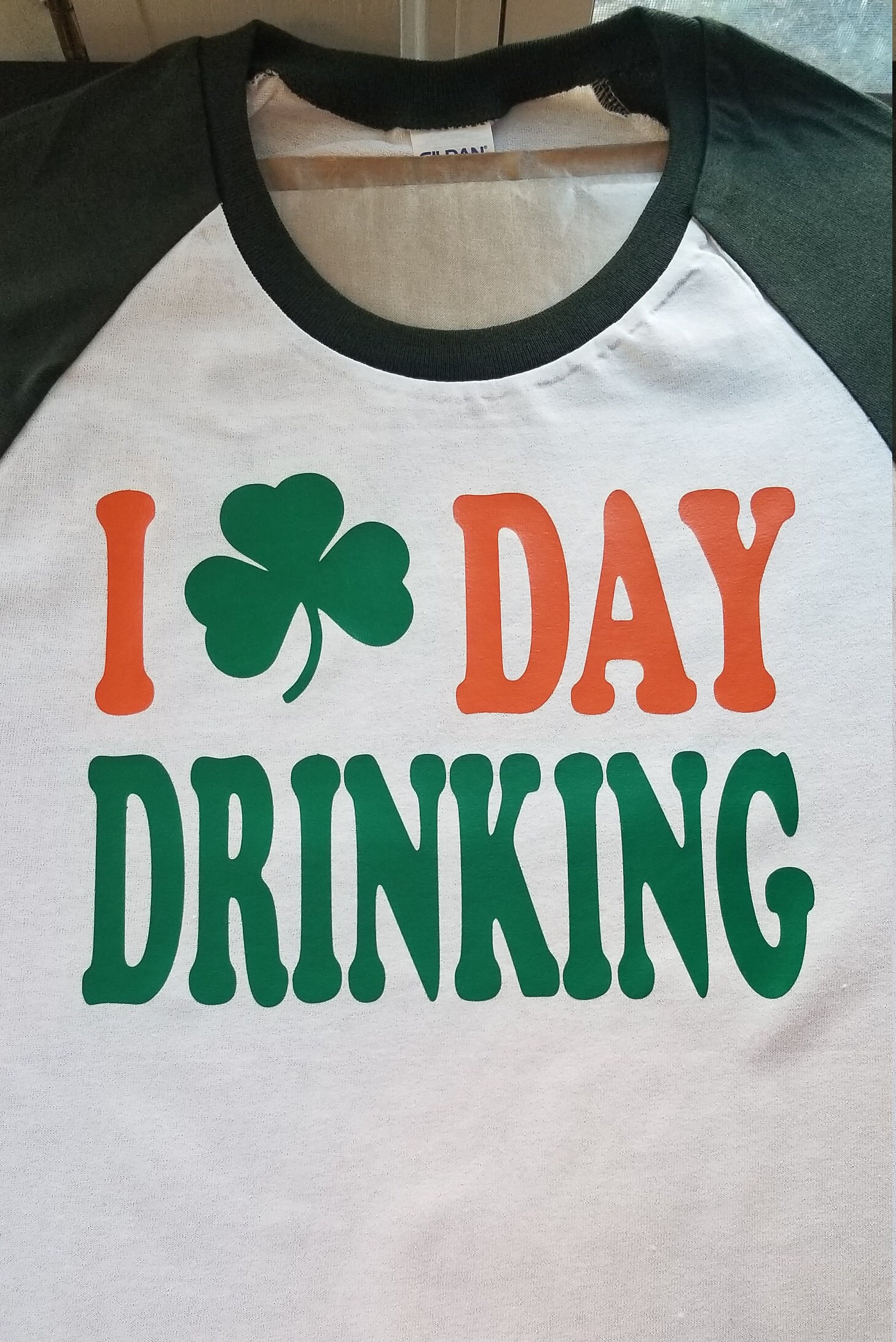 I Love Day Drinking Shamrock Raglan Shirt - Etsy UK