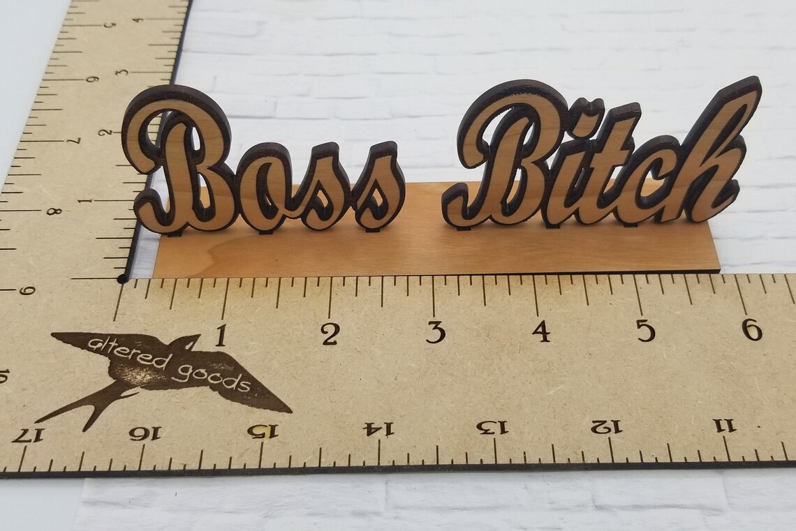 Boss Bitch Wood Desk Sign - Etsy