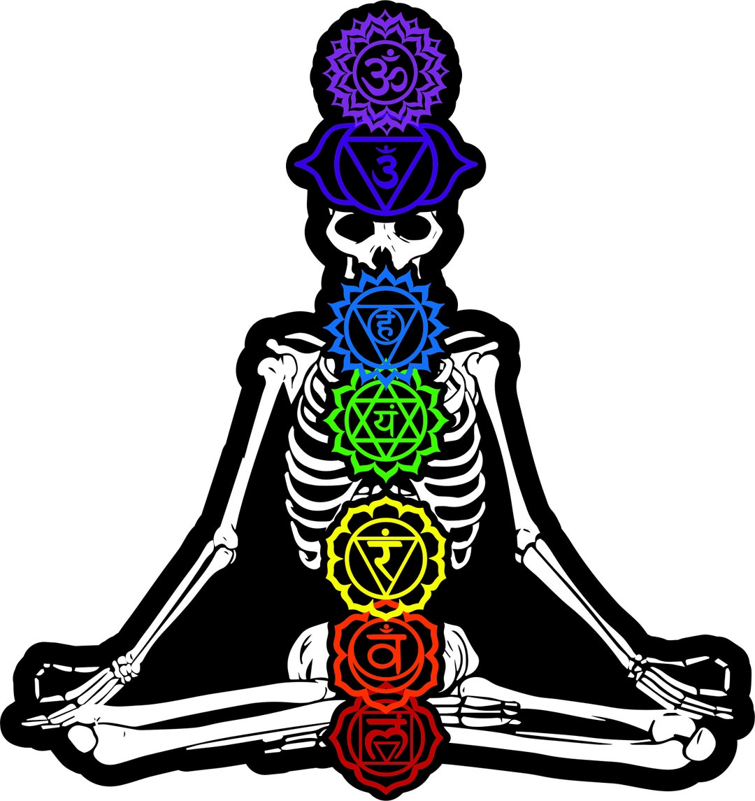 Chakra Skeleton Yoga Sticker - Etsy
