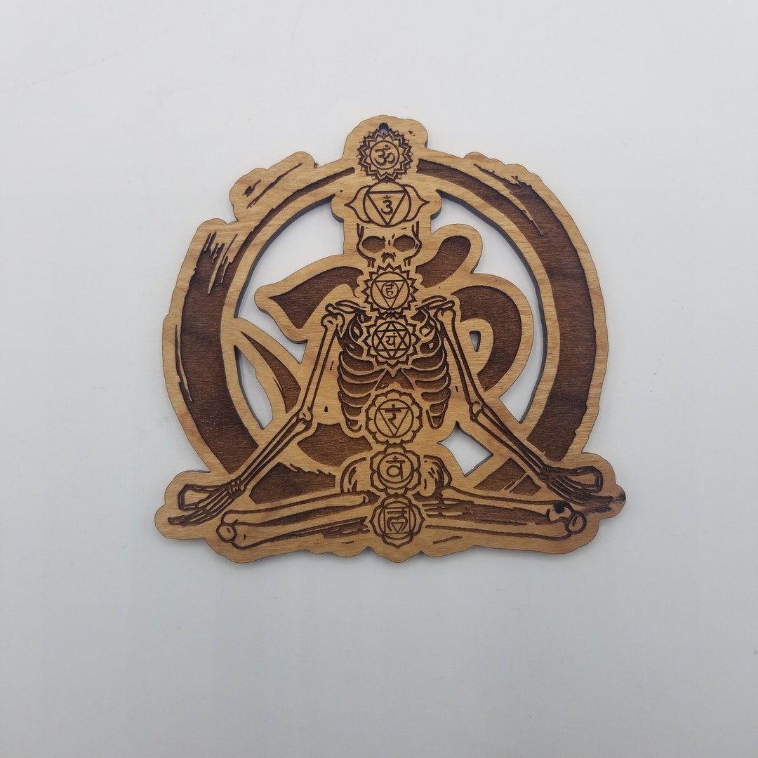 Chakra Skeleton With Om Wooden Ornament - Etsy