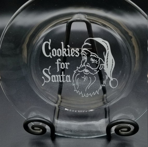 Cookies for Santa Laser Engraved Glass Plate | Etsy