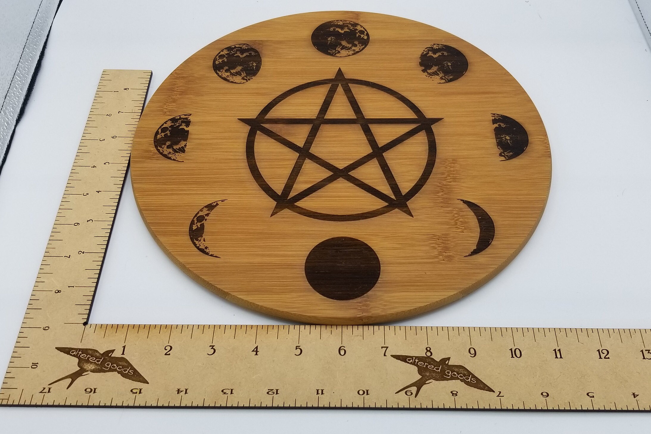 Moon Phase Round Bamboo Cutting Board - Etsy
