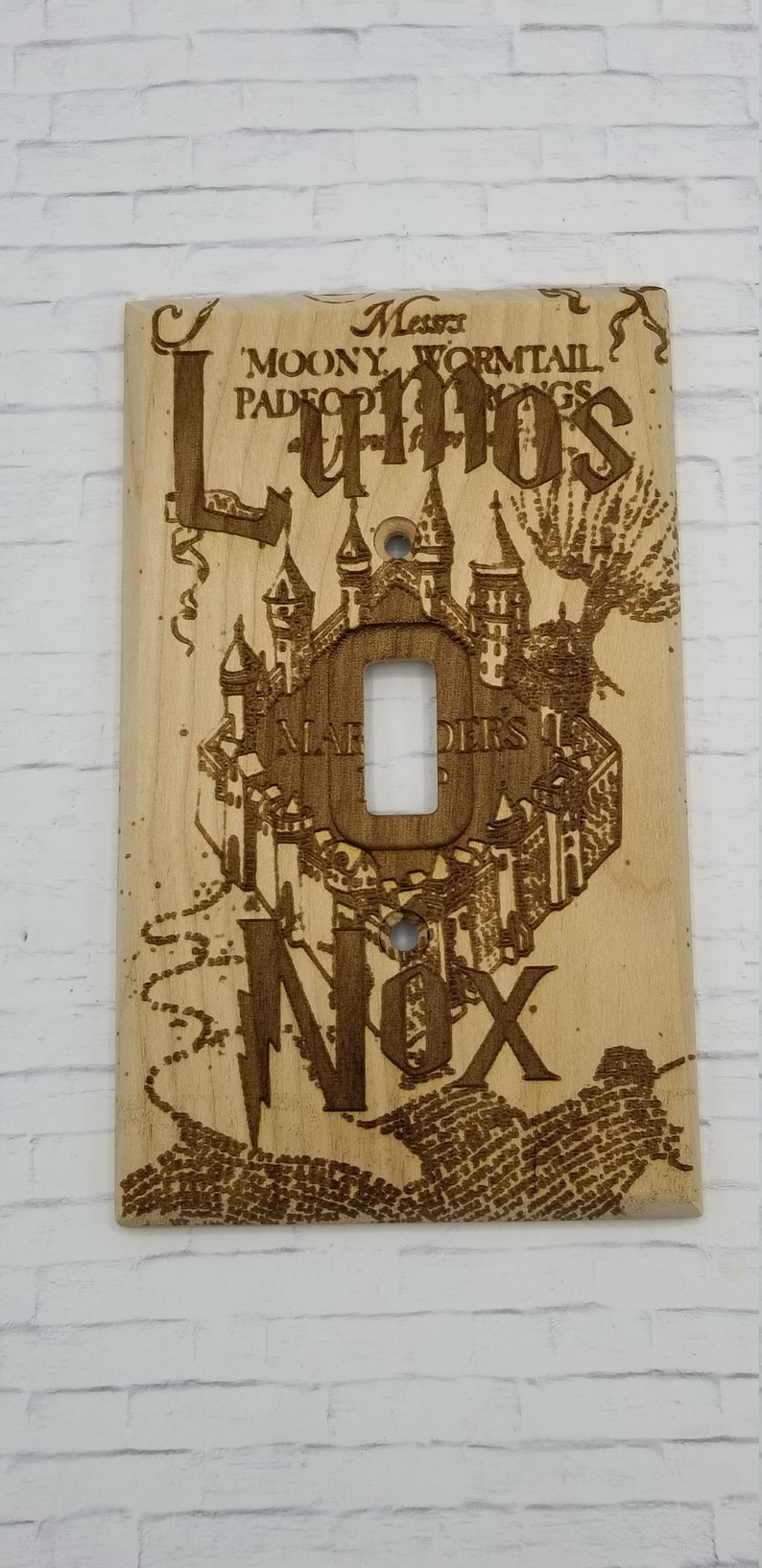 Lumos and Nox Light Switch Cover Wood | Etsy