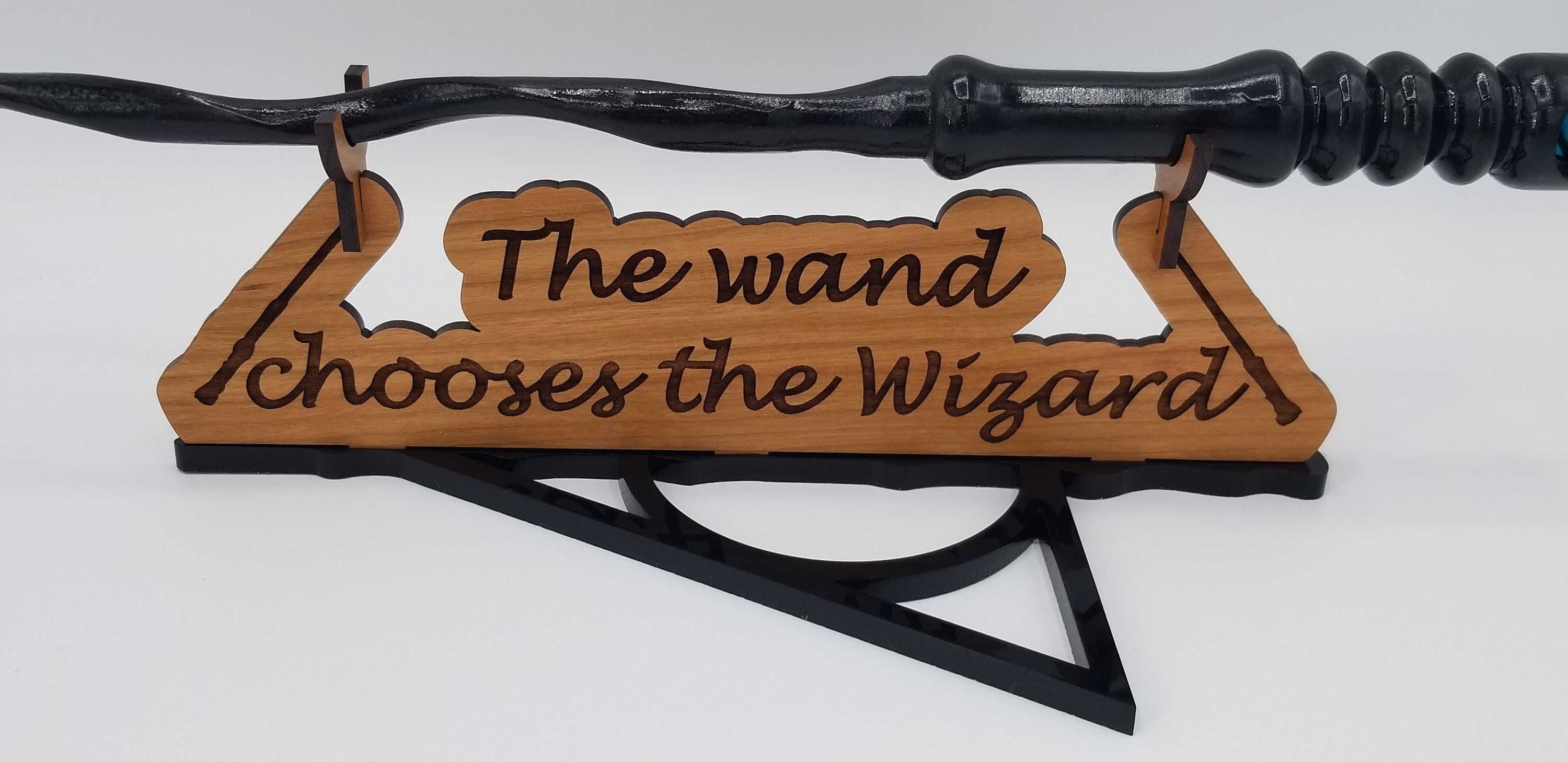The Wand Chooses the Wizard Cherry Wood Wand Stand | Etsy
