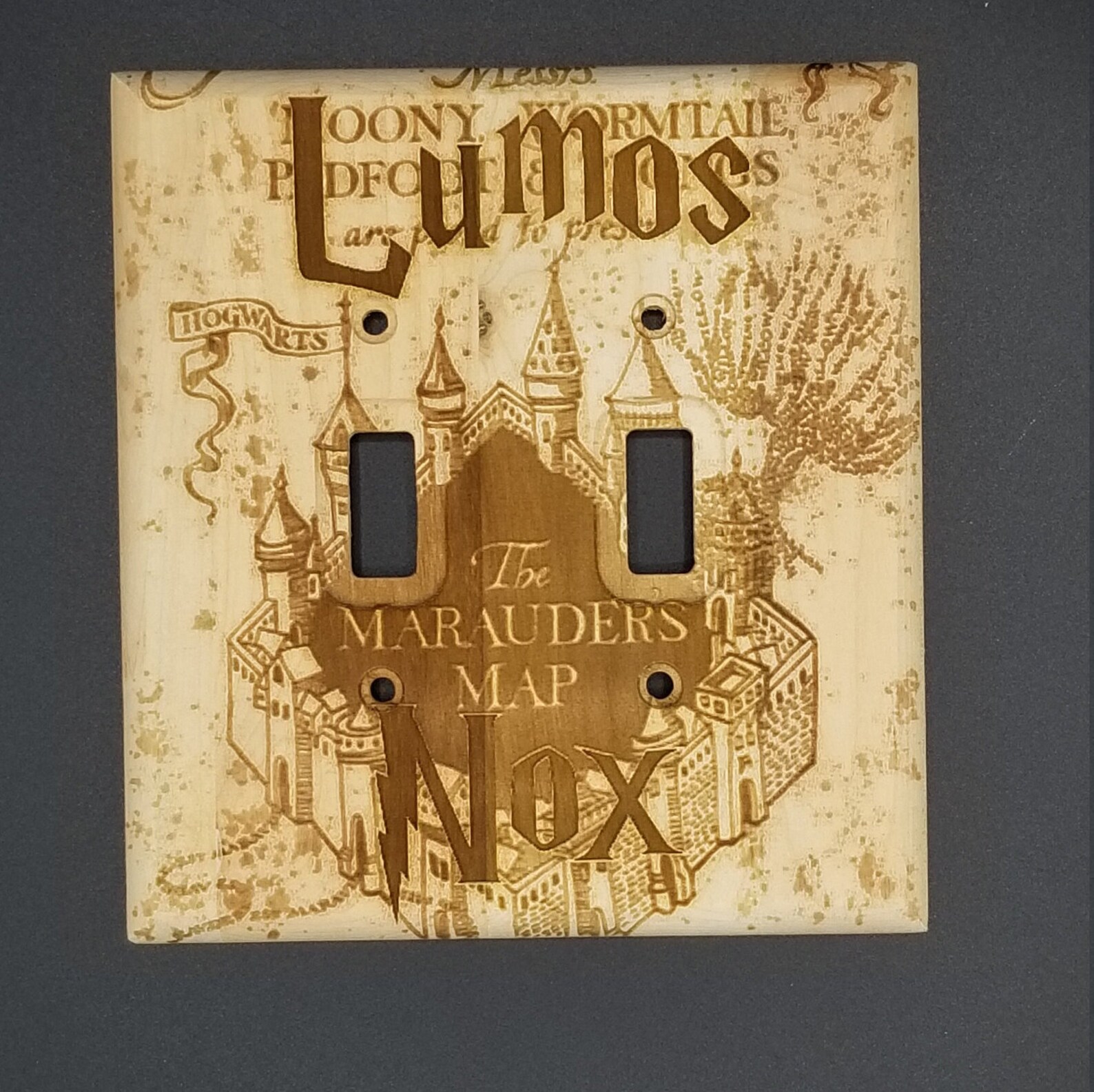 Lumos and Nox Light Switch Cover Wood | Etsy