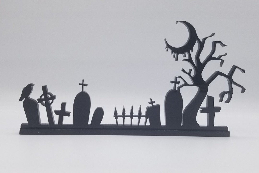 Spooky Graveyard Halloween Standing Sign - Etsy