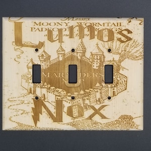 Lumos and Nox Light Switch Cover Wood - Etsy