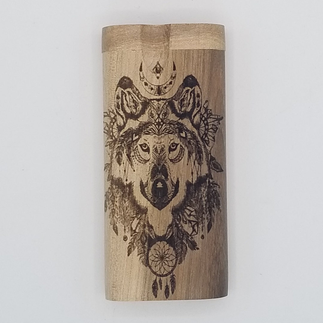 Native American Wolf Wood Dugout One Hitter - Etsy