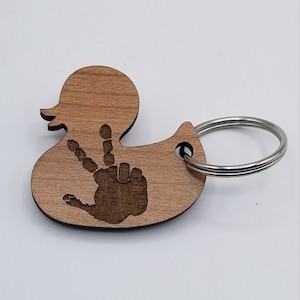 Duck Wave Cherry Wood Keychain - Etsy