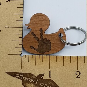 Duck Wave Cherry Wood Keychain - Etsy