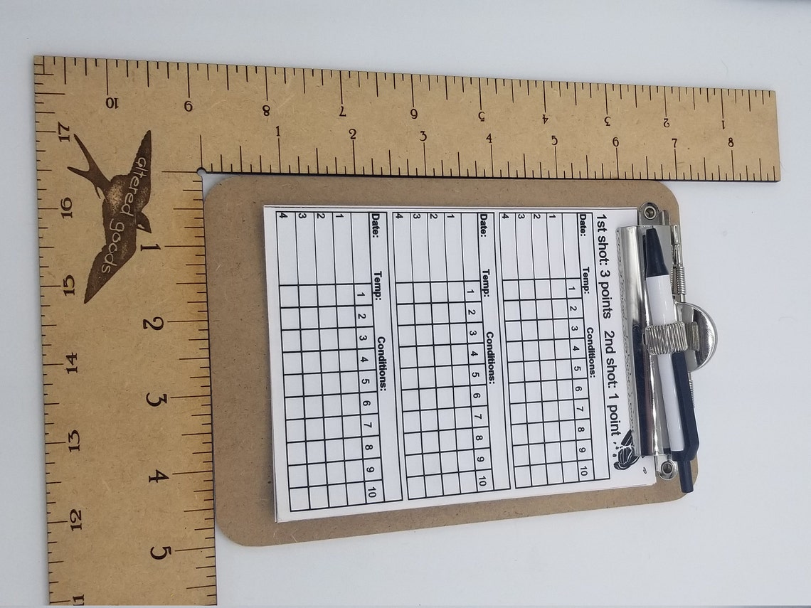 Nothin but Dust Clay Pigeon Shooting Score Card and Clipboard - Etsy UK