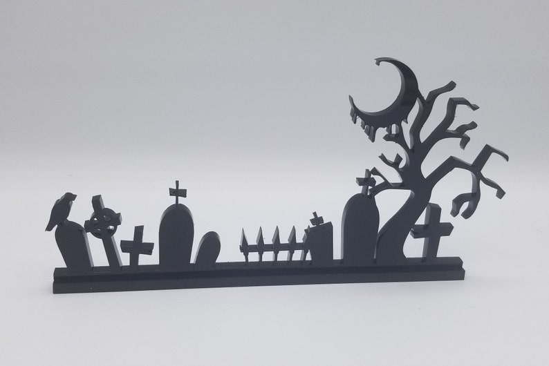 Spooky Graveyard Halloween Standing Sign - Etsy