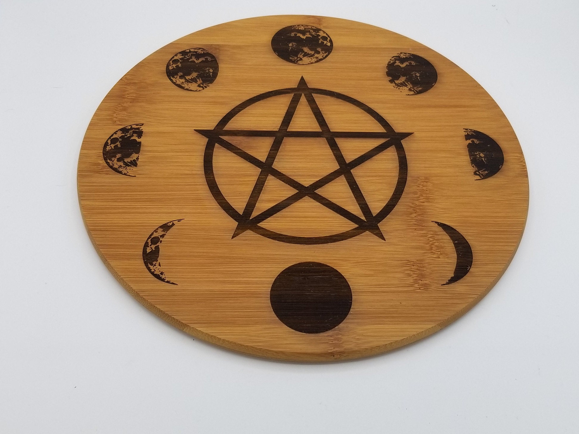 Moon Phase Round Bamboo Cutting Board - Etsy