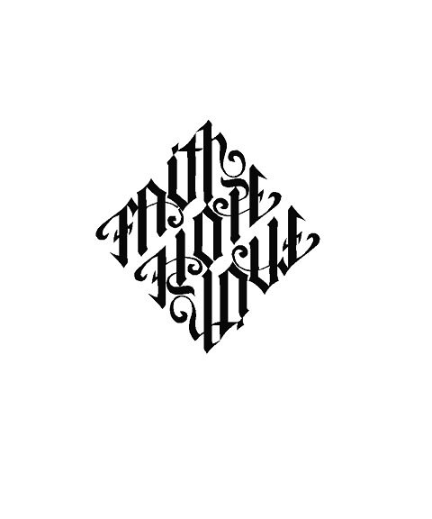 Ambigram Faith Hope Love
