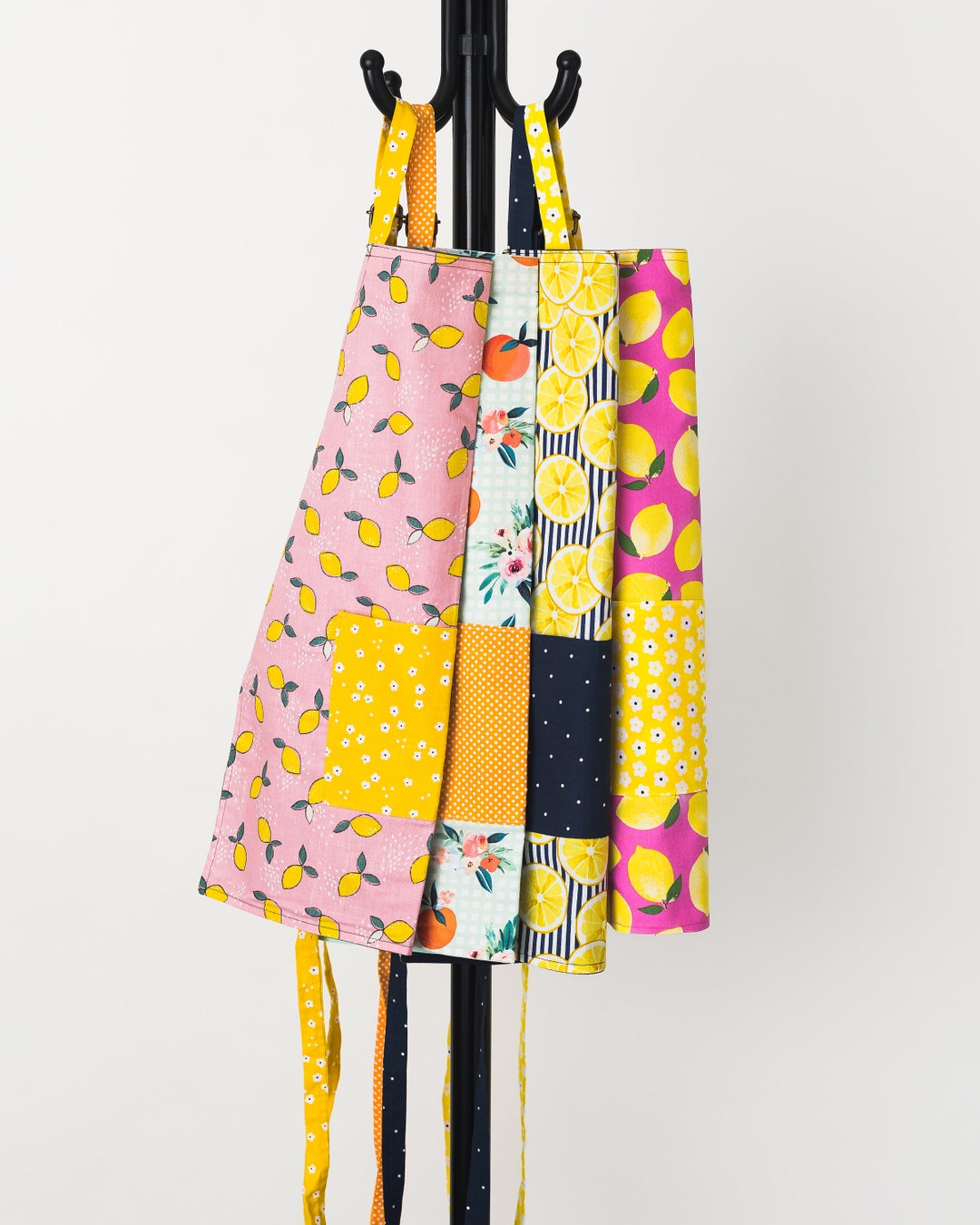 Girls Pink Lemon Kids Apron, Toddler Girl Kitchen Apron, Cooking Apron ...