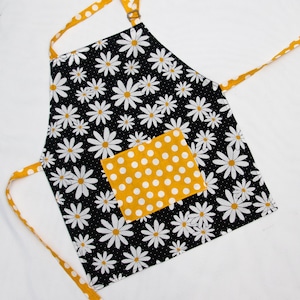 Custom White Daisy Apron for Kids Adjustable Kitchen Children Baking ...