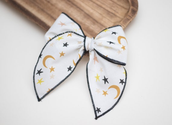 Girls Moon and Stars Hair Fable Bows Fable Hair Bow Baby - Etsy