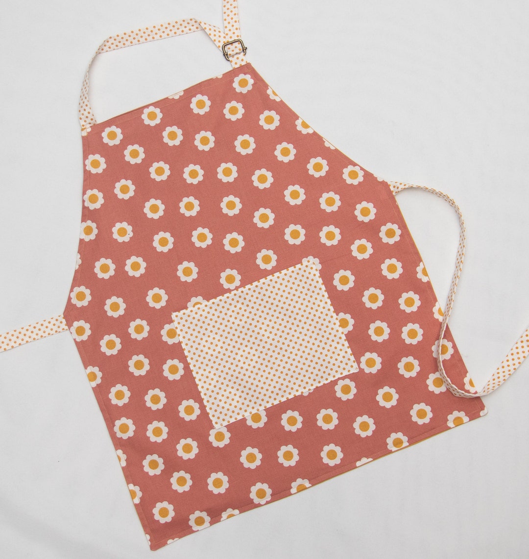 Orange Daisy Kids Apron, Cooking Kids Apron, Adjustable Kitchen ...