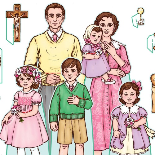 Digital Download Saint Anne Paper Doll color and Bnw - Etsy