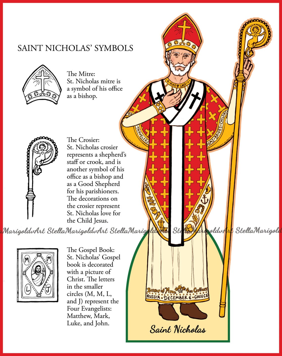 Digital Download Saint Nicholas Paper Doll traditional - Etsy