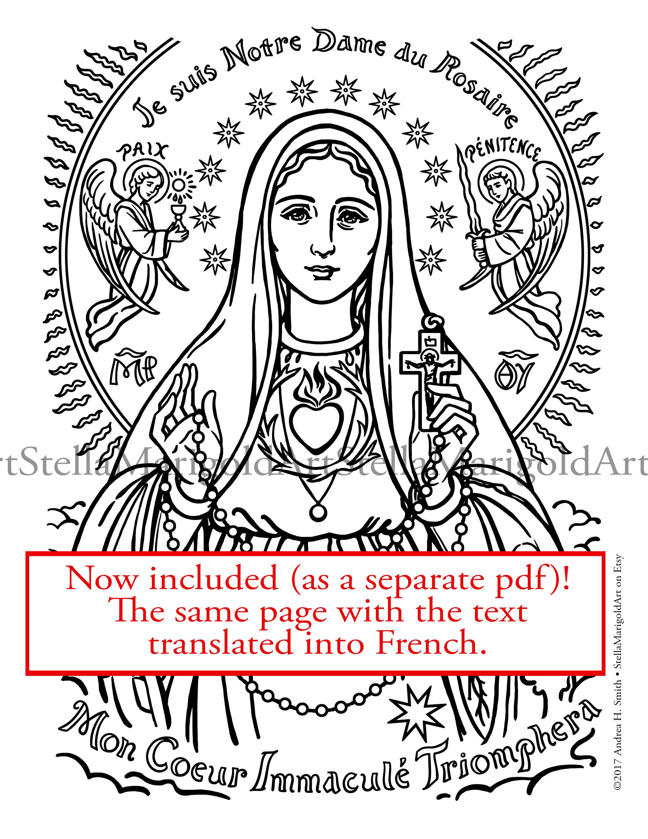 Digital Download Our Lady of Fatima Coloring Page - Etsy Canada